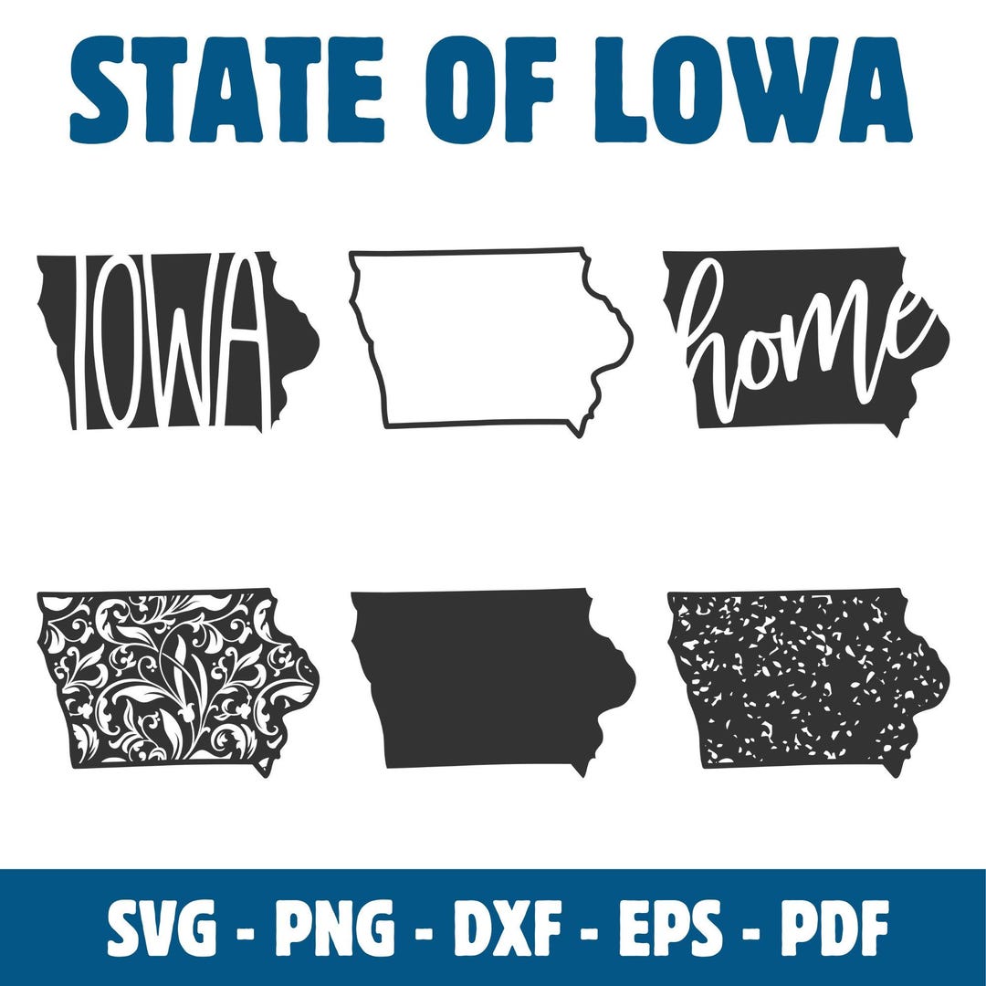 US States SVG | Lowa State SVG | Commercial Use America Chart | Digital ...