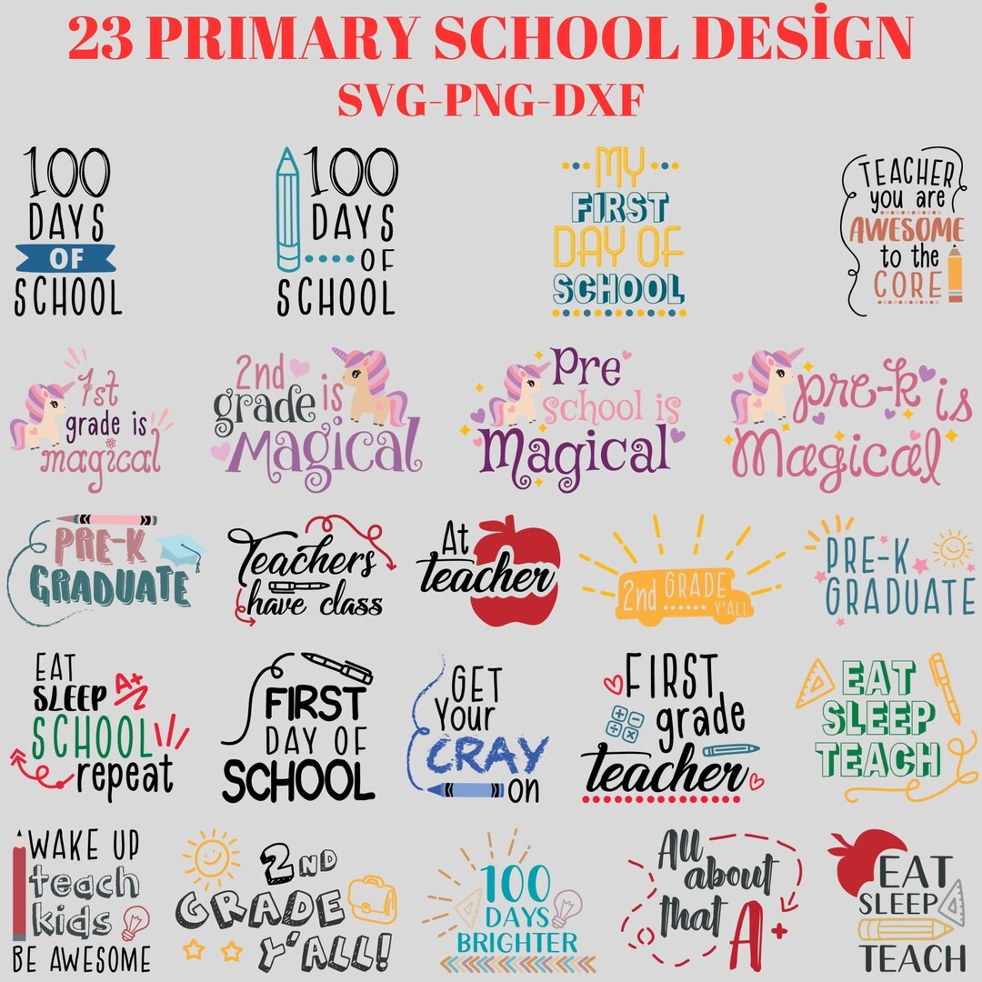 Primary School Svg, Teacher Svg, Students Svg, School Bundle, Teacher ...