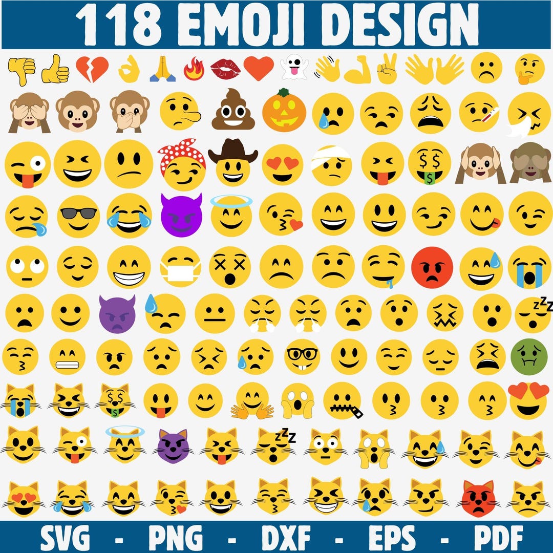Hundreds of Beautiful Designs for Emoji and Smiley Face Lovers. Digital ...