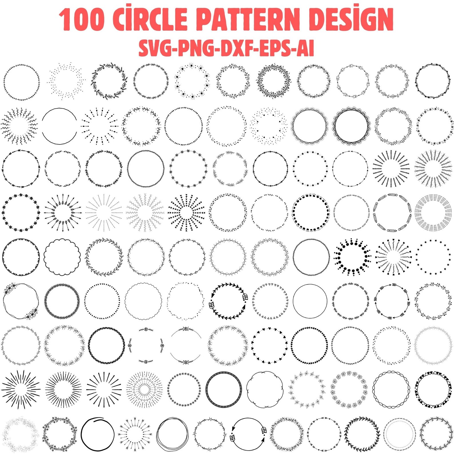 Circle SVG, Circles Monogram Svg, Circle Frames Svg, Circle Border Svg ...