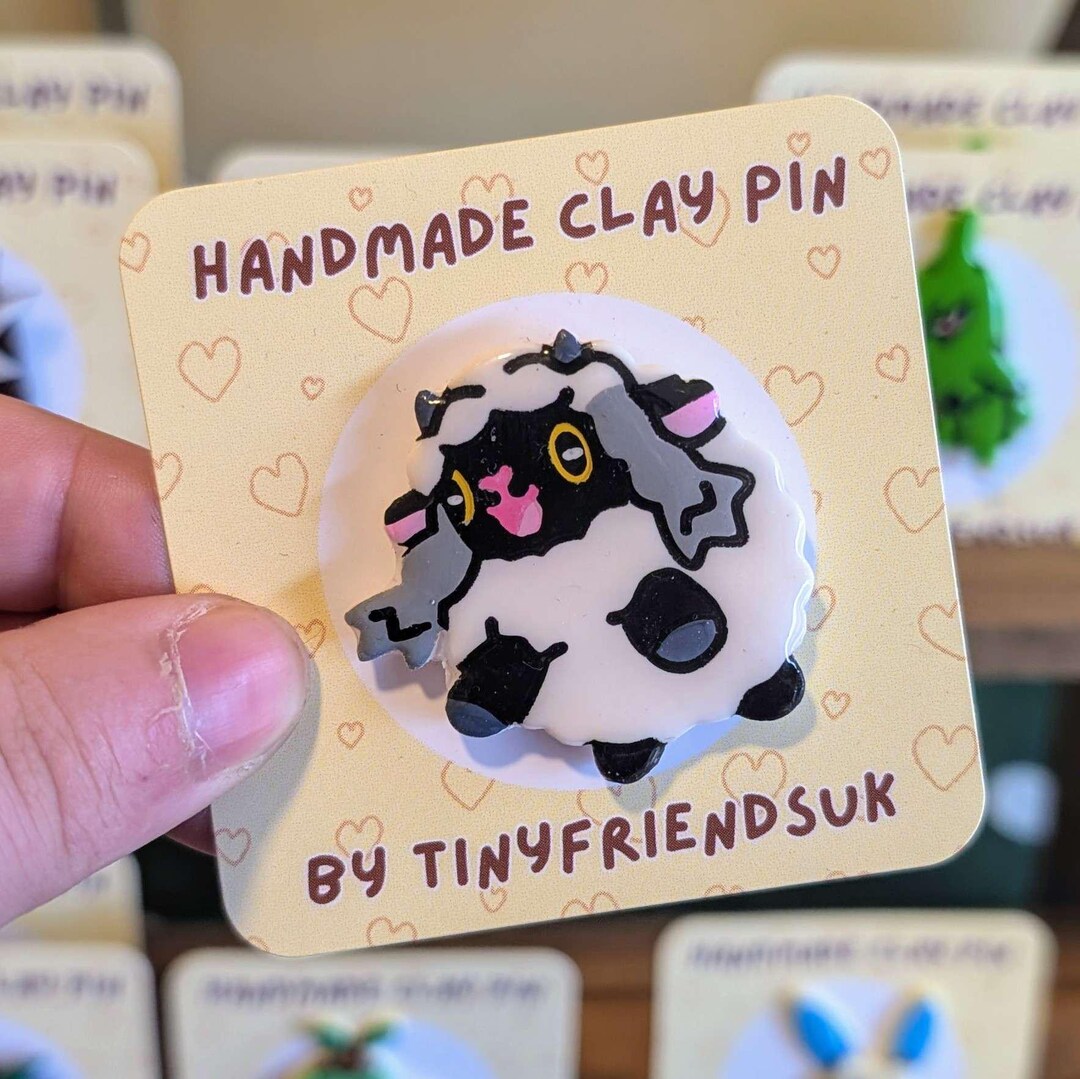 Wooloo Cute Sheep Pin Badge - Handmade With Polymer Clay - Etsy