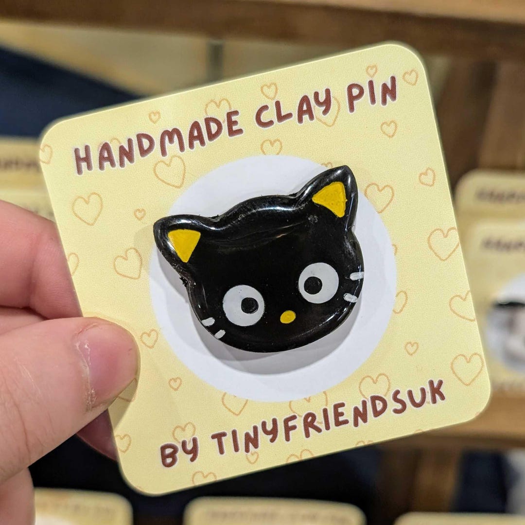 Chococat Pin Badge - Handmade With Polymer Clay - Etsy