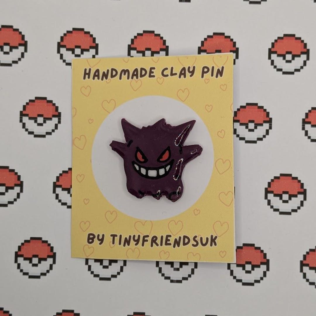 Gengar Pin Badge Handmade With Polymer Clay - Etsy