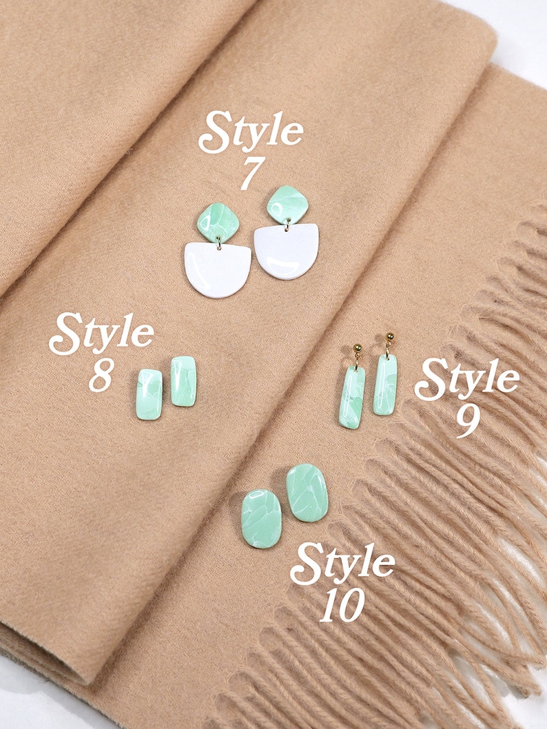 Milky Jade Marble Series | Jade Green Marble | Polymer Clay Earrings ...