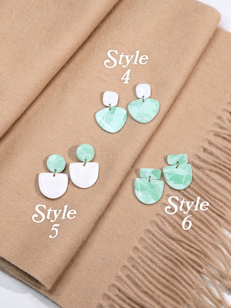 Milky Jade Marble Series | Jade Green Marble | Polymer Clay Earrings ...