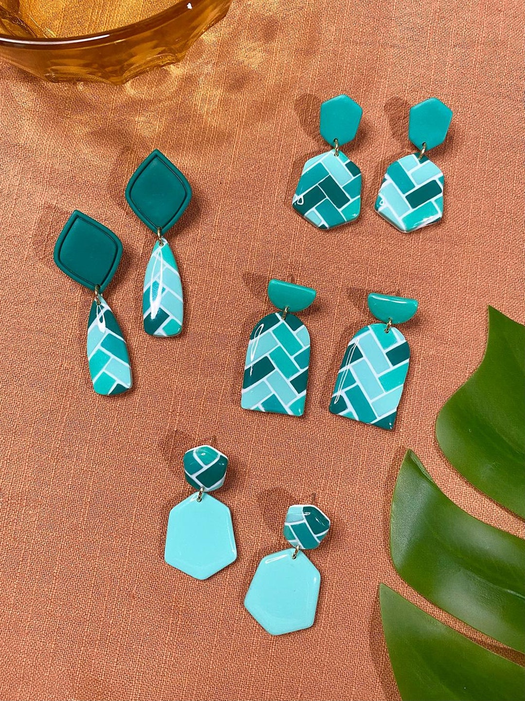 Riad Tiles Series | Turquoise Tile Pattern | Moroccan Inspired | Dangle ...