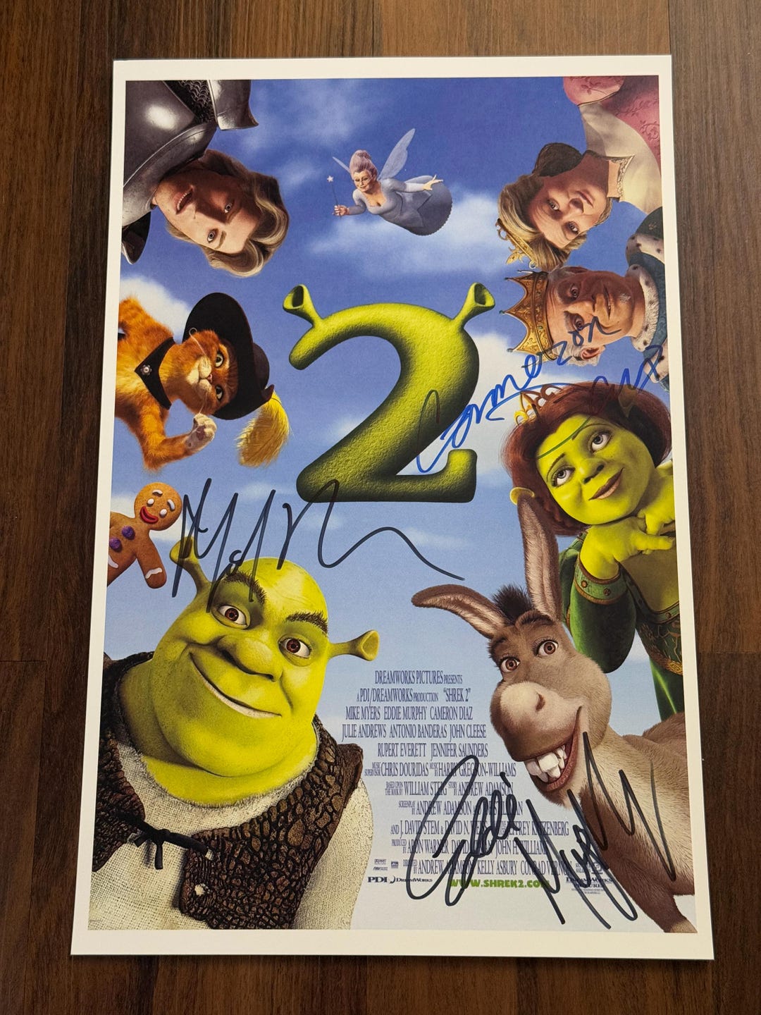 Shrek 2 Signed Poster Autographed By Mike Myers Eddie Murphy And