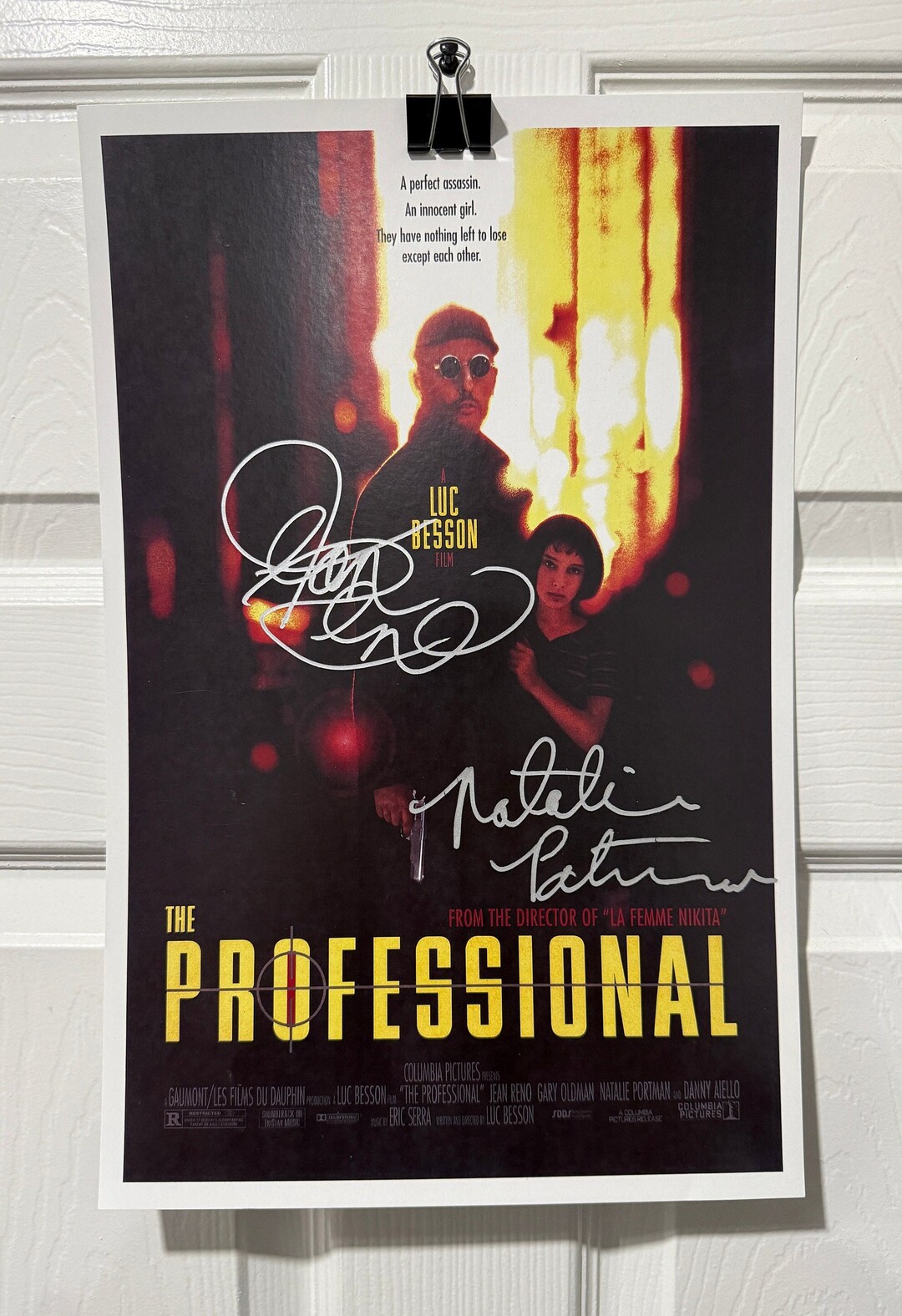 THE PROFESSIONAL, Signed Movie Poster, Jean Reno and Natalie Portman ...