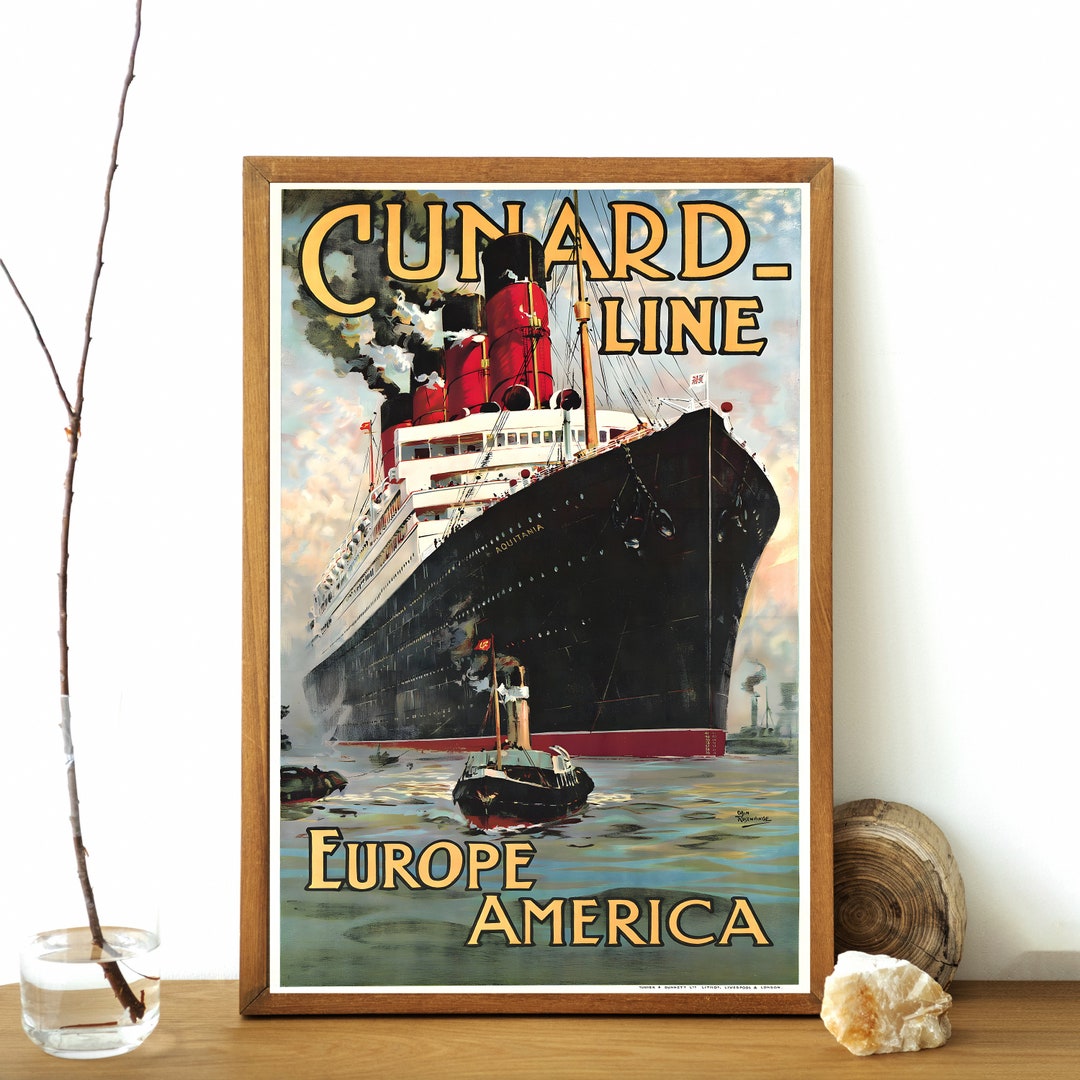 Vintage Cruise Ship Poster Poster, Wall Art, Room Decor, Vintage Film ...
