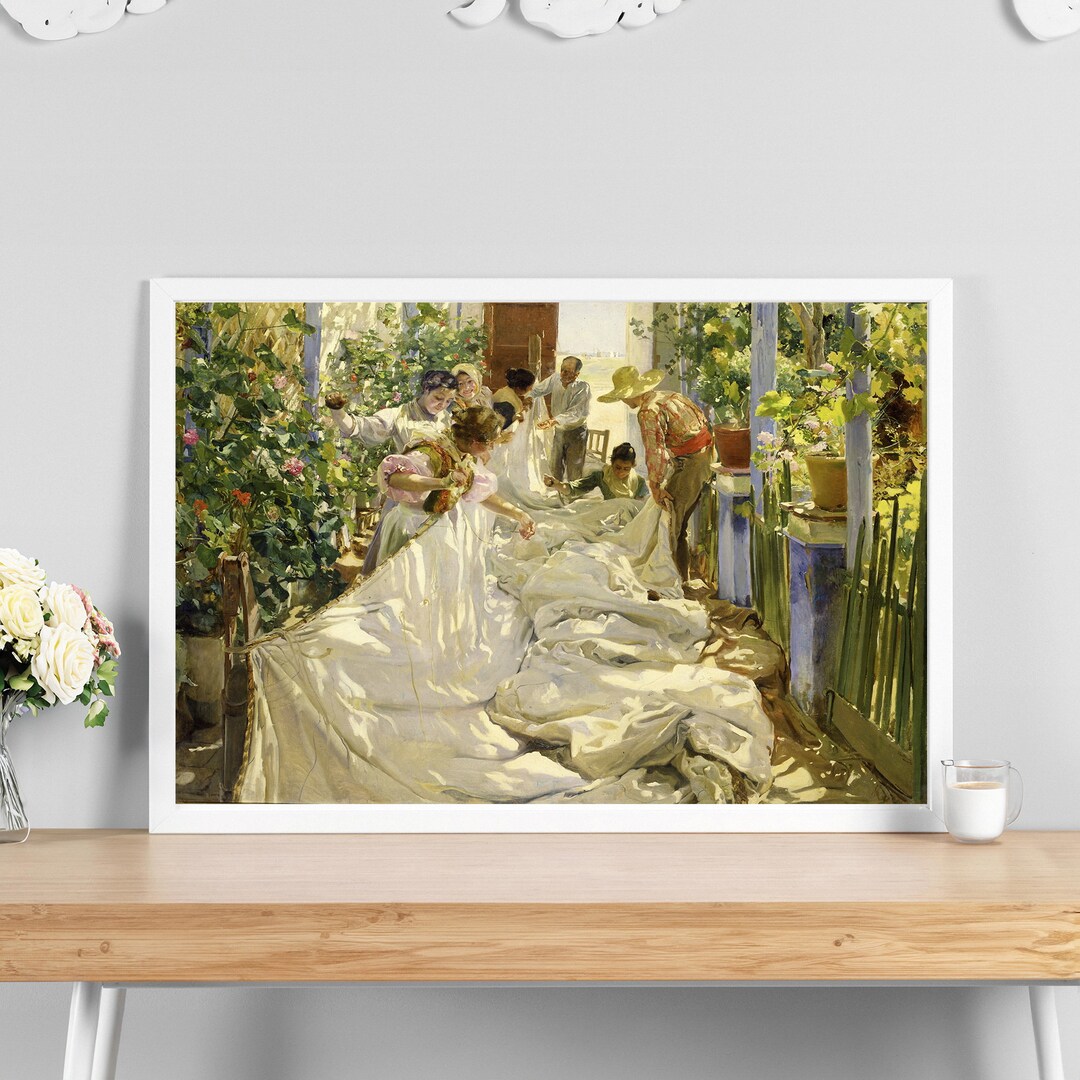Mending the Sail by Joaquin Sorolla Y Bastida Poster, Wall Art, Room ...
