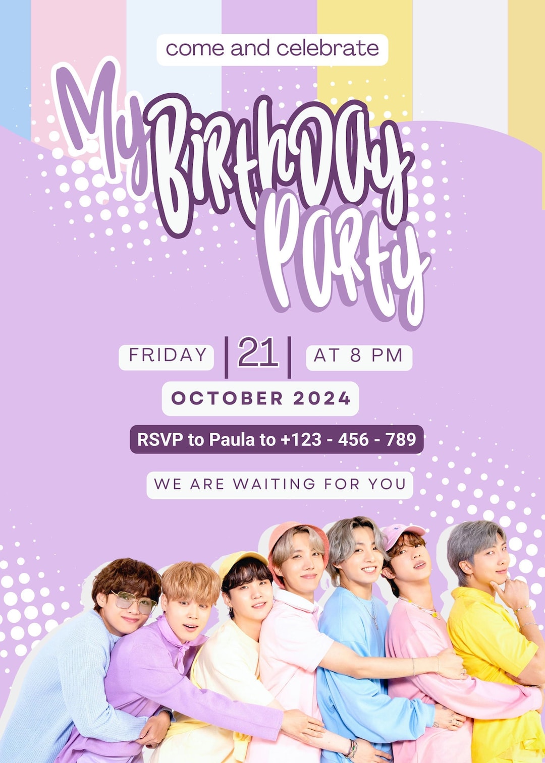 editable-birthday-invitation-k-pop-birthday-party-canva-template