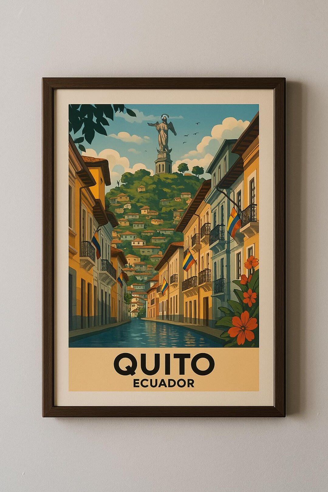 Quito Travel Wall Art, Ecuador Painting Gifts, South America Home Decor ...