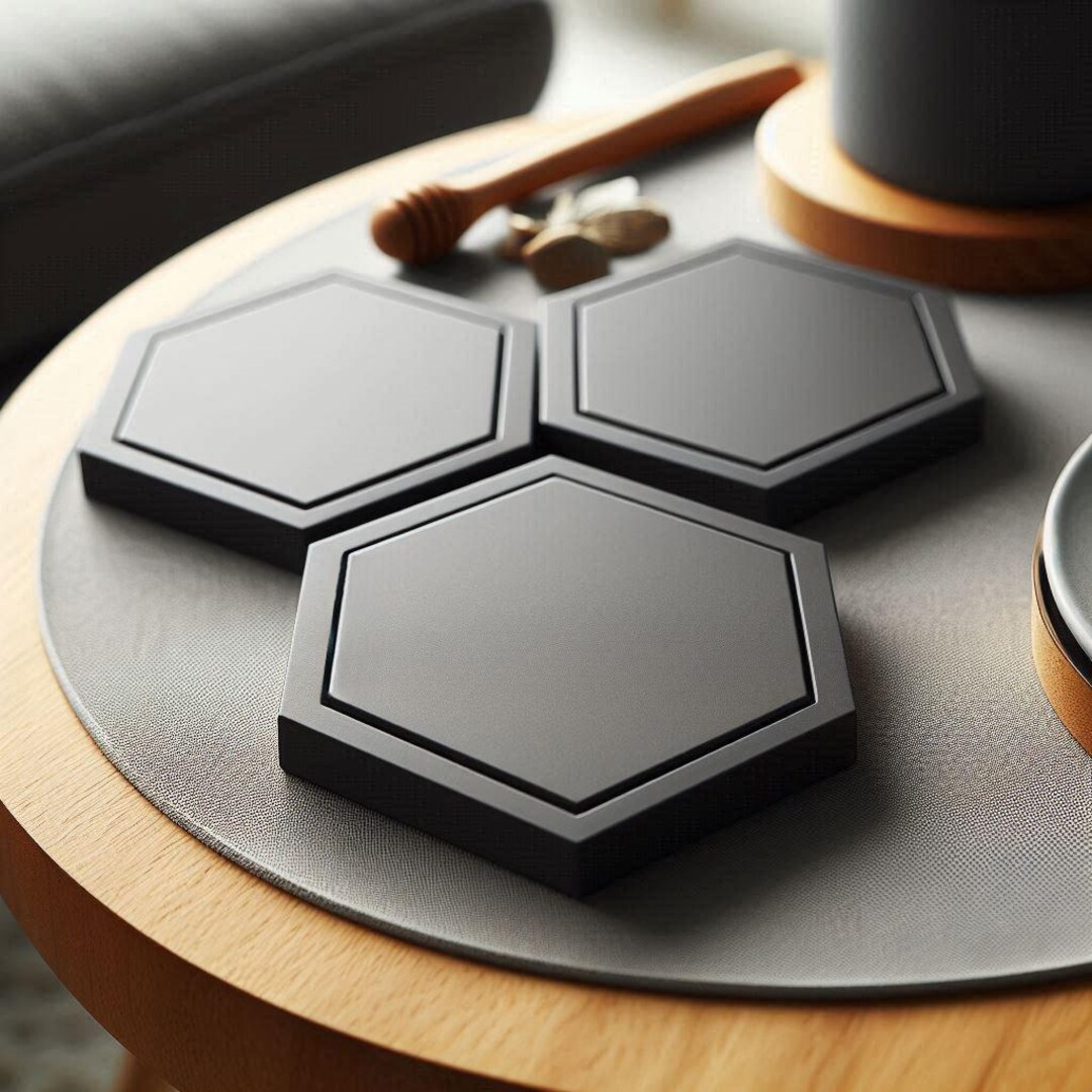 Hexagonal Design Coaster | Set of 3 or 6 | 3d Printed - Etsy UK