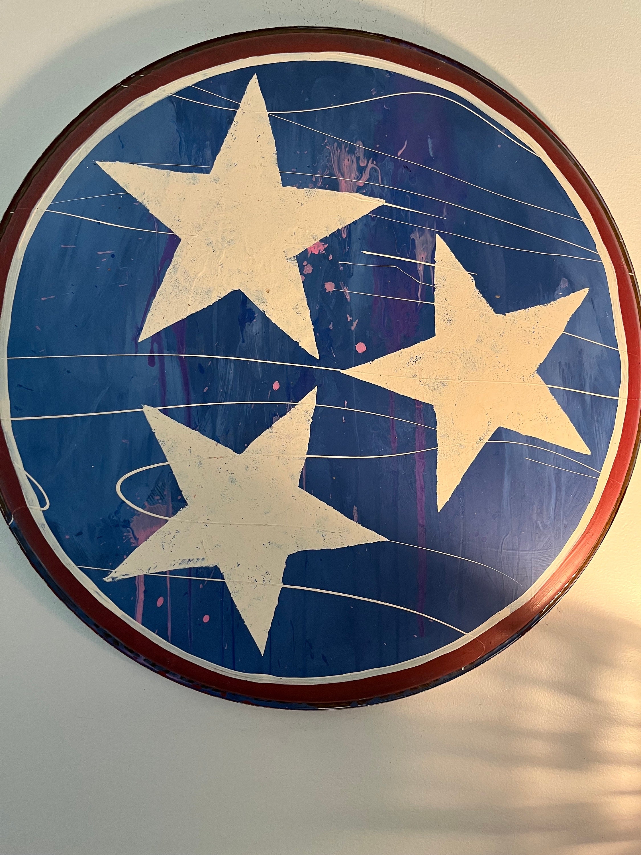 Tennessee Tri-star Upcycled Drumart Made With Custom Stencil, Indoor ...