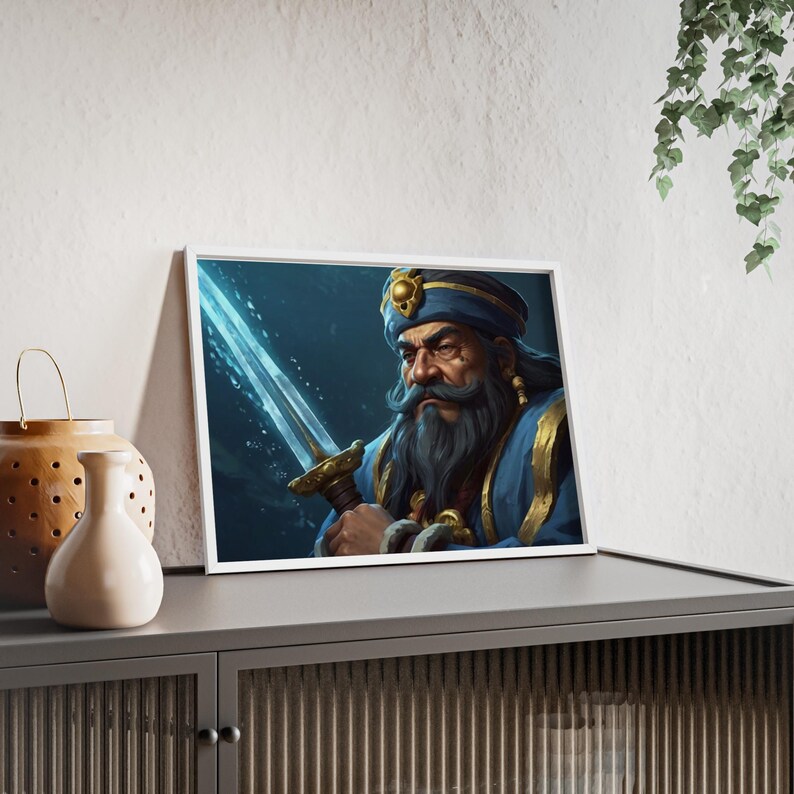 Gamer Posters, Dota 2 Kunkka Hero Art With Wooden Frame - AI Character ...