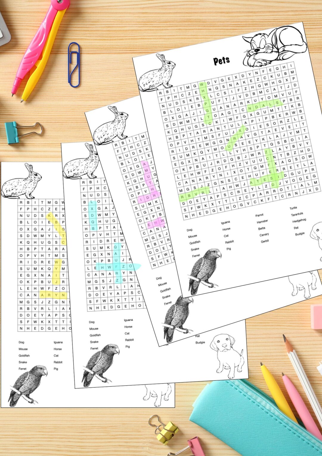 Pets Word Search - Etsy