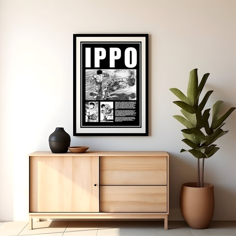 Hajime No Ippo Poster of IPPO, Anime Wall Art, Manga Print, Fighting ...