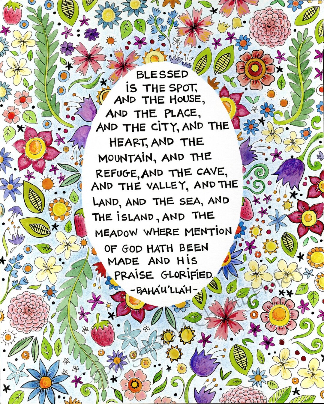 Blessed is the Spot baha'i Prayer Fine Art Print - Etsy