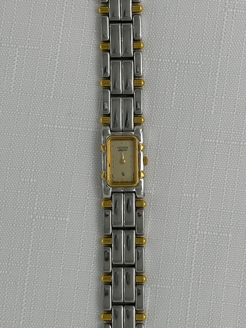 Vintage Ladies Two-toned Silver/gold Rectangle Citizen Elegance Watch ...