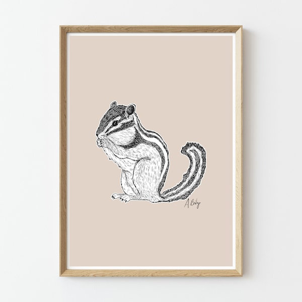 Chipmunk Art - Etsy