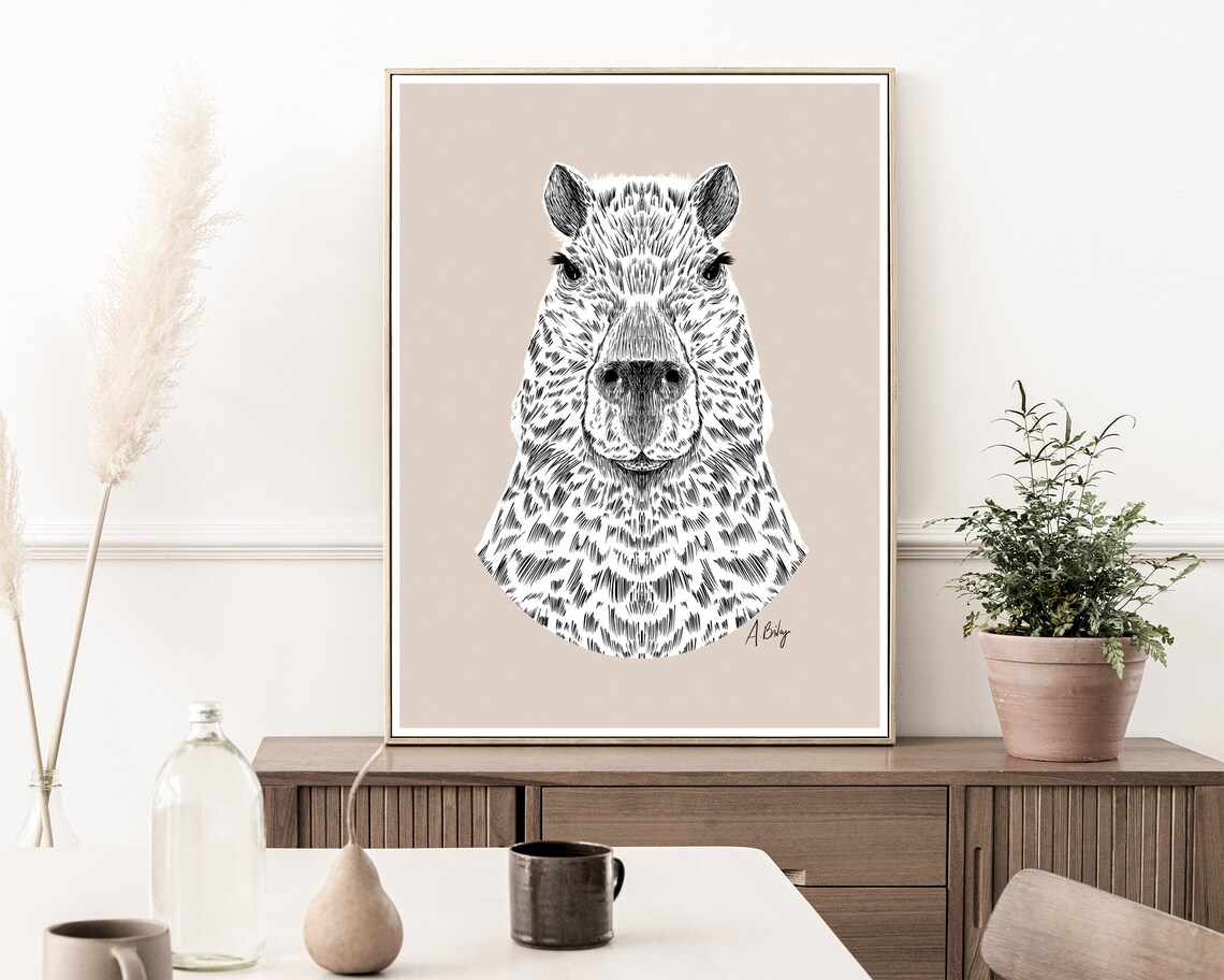 Capybara Art Print Capybara Wall Art Customizable Prints - Etsy