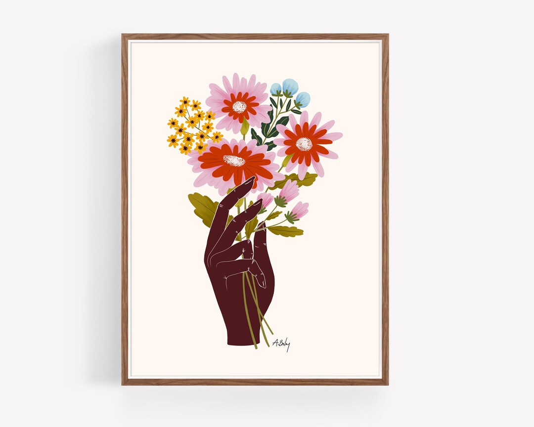 Modern Scandinavian Floral Art Print - Etsy
