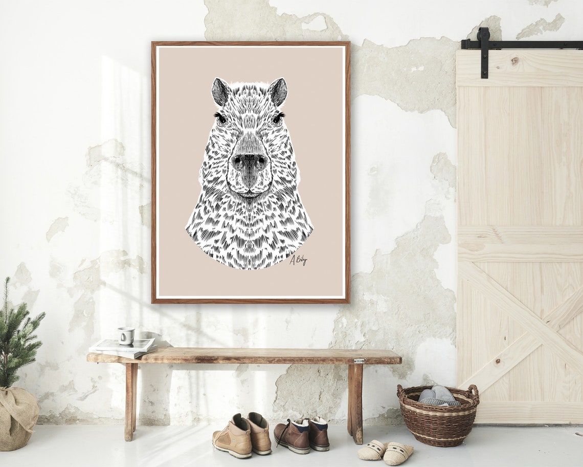 Capybara Art Print Capybara Wall Art Customizable Prints - Etsy