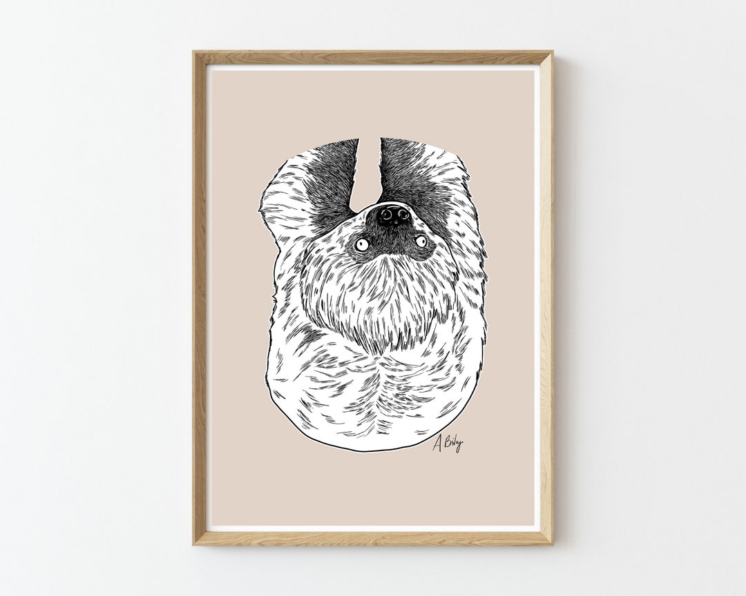 Modern Sloth Wall Art | Sloth Wall Art | Nature Wall Art | Minimalist ...