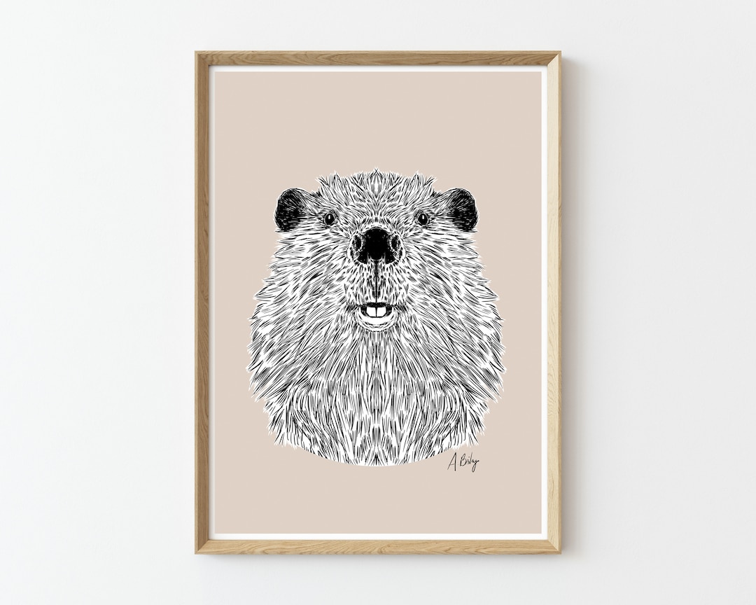 Beaver Art Print | Beaver Wall Art | Customizable Prints | Nursery ...