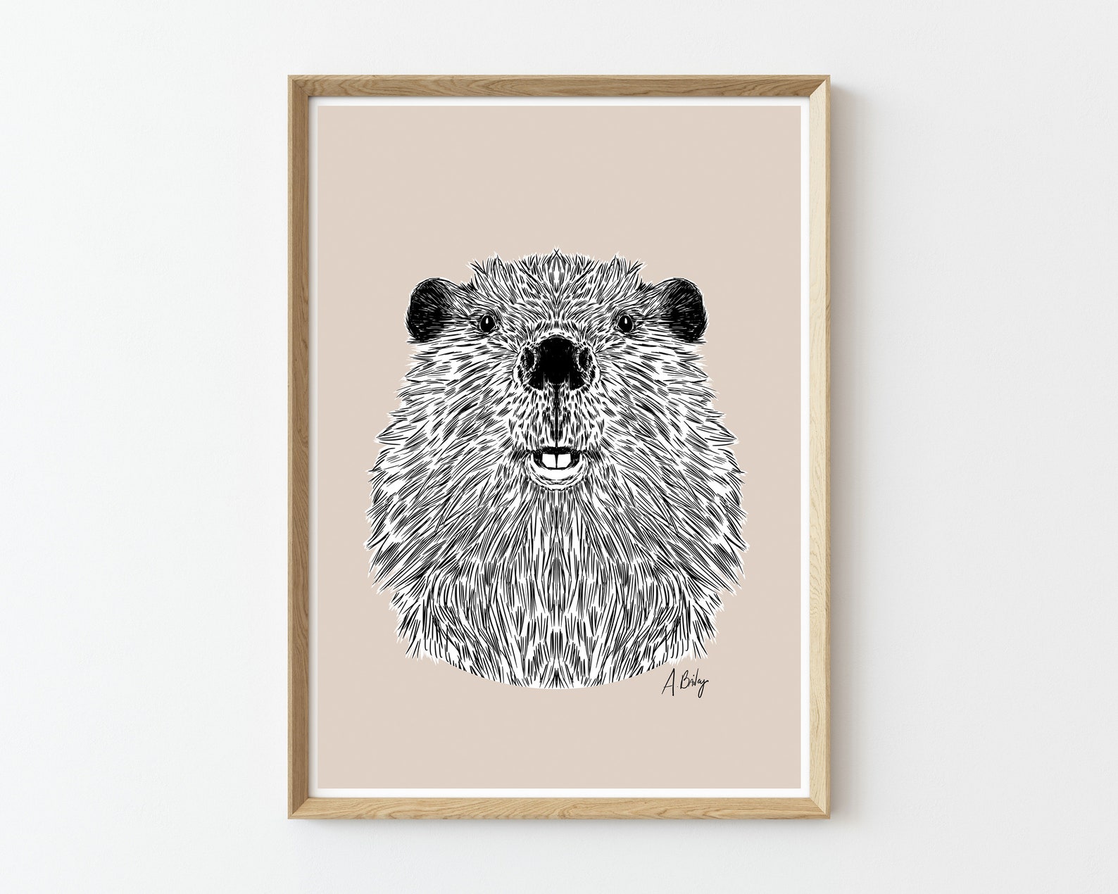 Beaver Art Print | Beaver Wall Art | Customizable Prints | Nursery ...