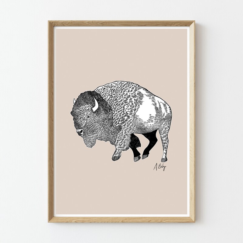 Bison Art Print - Etsy