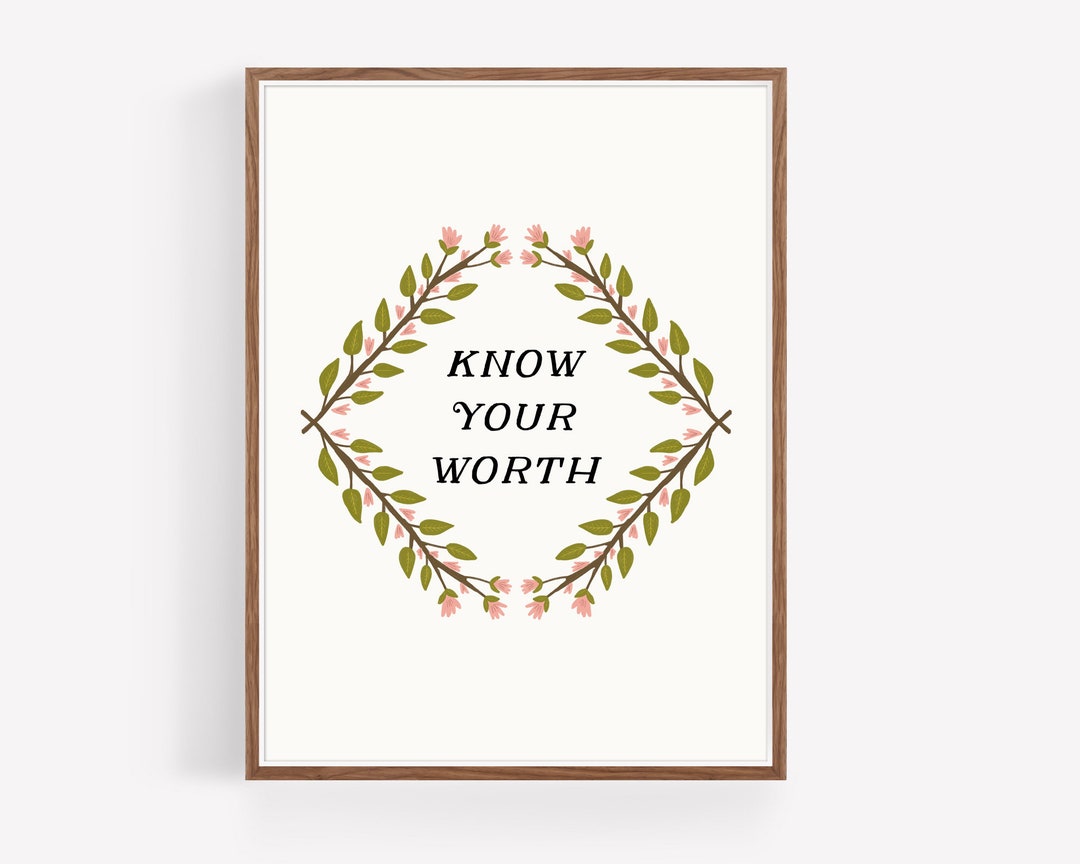 Inspirational Quote and Floral Wreath Print - Etsy