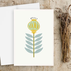 Abstract Scandinavian Floral Art Print - Flower Wall Art - Folk Art ...