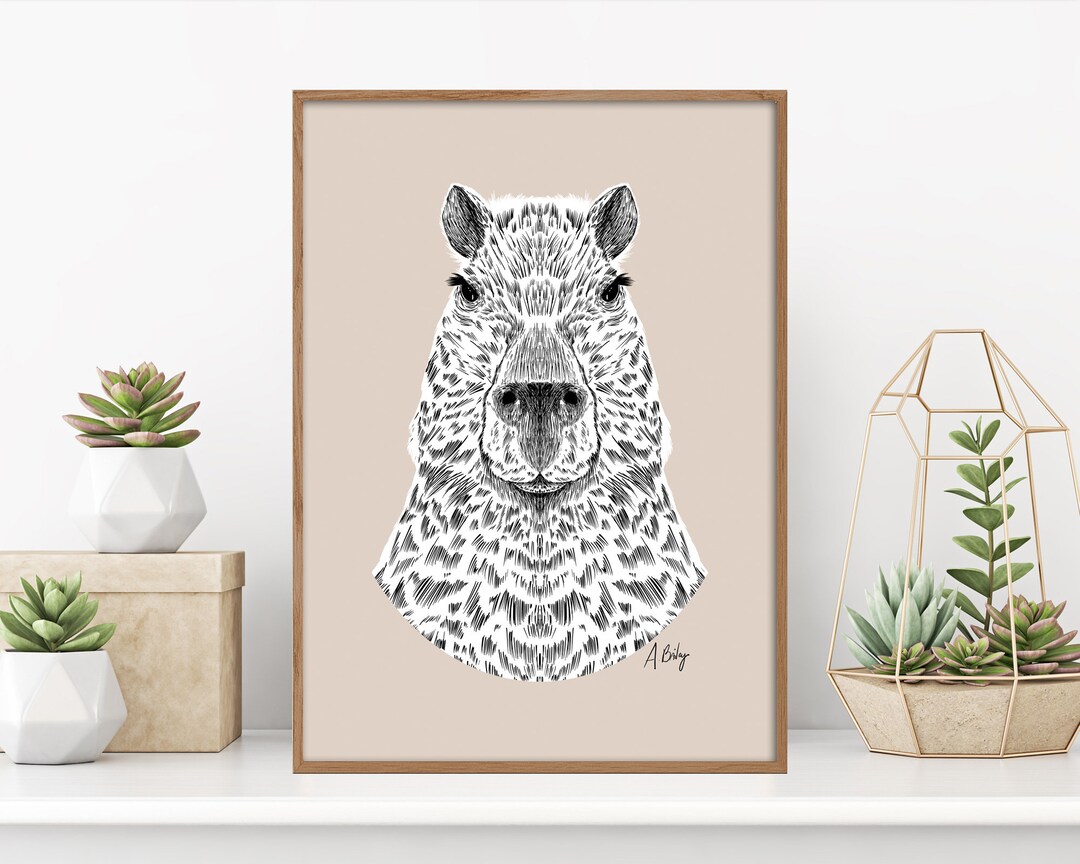 Capybara Art Print | Capybara Wall Art | Customizable Prints | Nursery ...