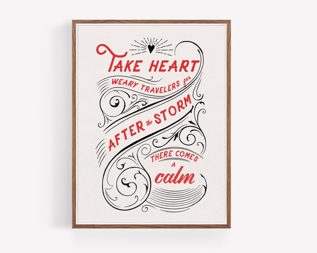 Inspirational Quote Folk Art Print - Calligraphy Wall Art - Uplifting ...