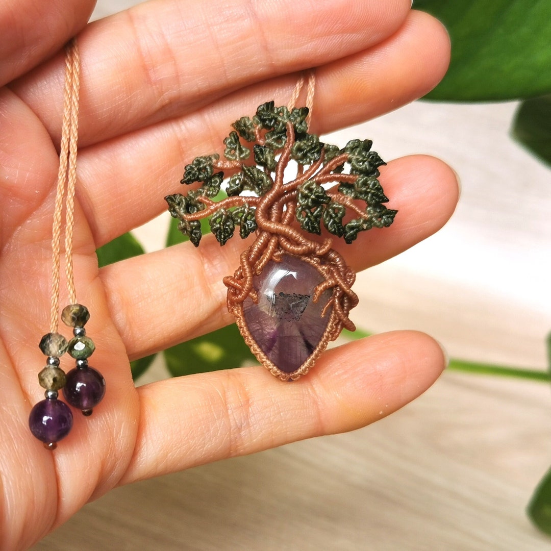 Customizable Amethyst Tree of Life Pendant, Meaningful Jewelry, Life ...