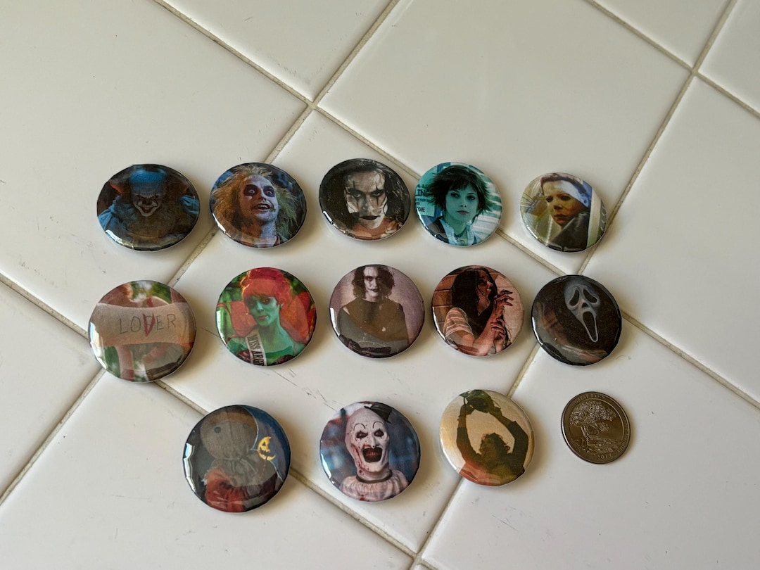 1.25” Horror Pins - Etsy