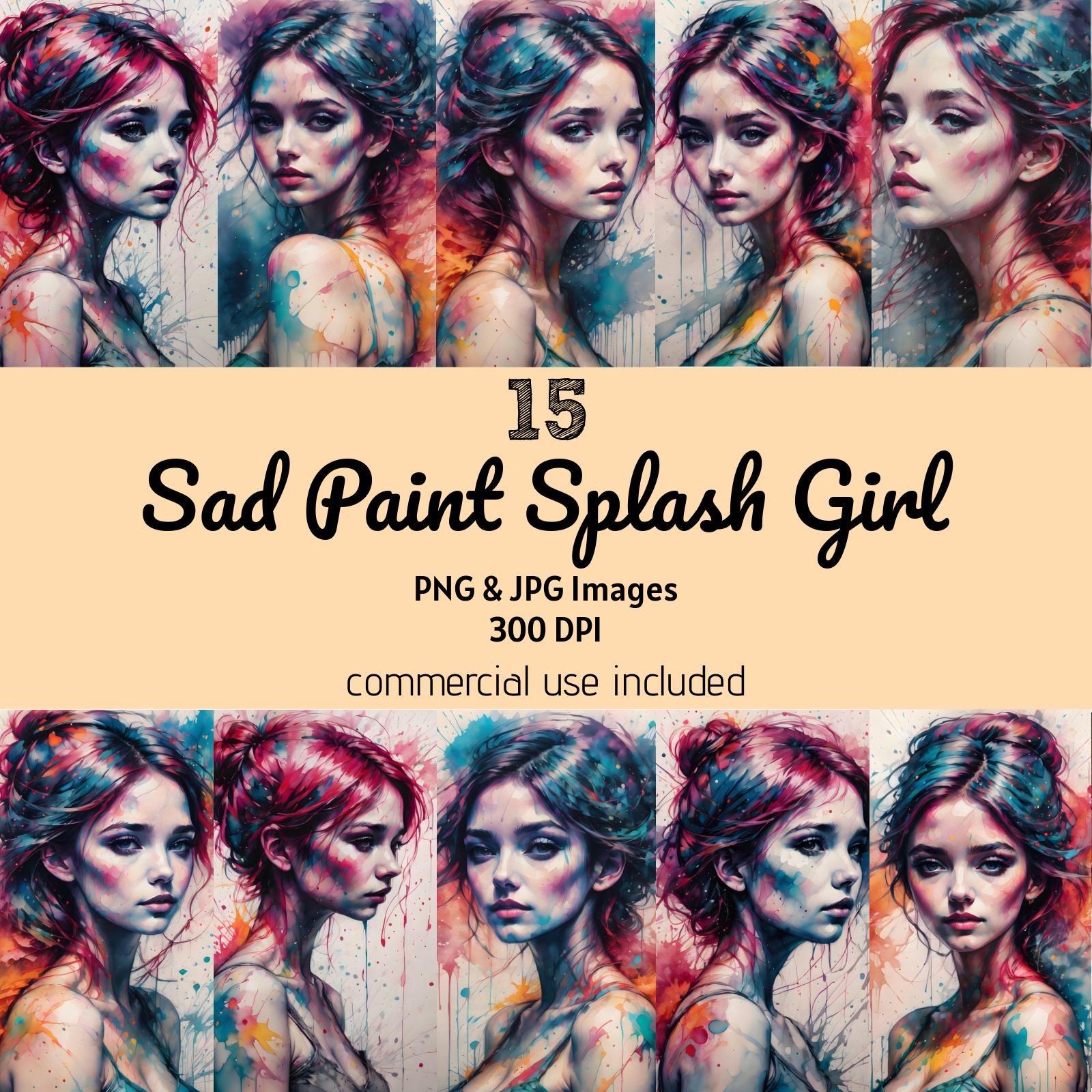 15 Sad Paint Splash Girl Pretty Sad Girl Paint Art Artistic Images ...