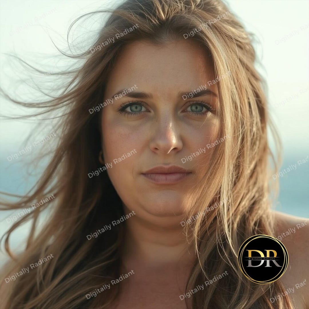 Plus Size Brunette Model Headshot | Stock Photo (PNG & JPG) - Etsy