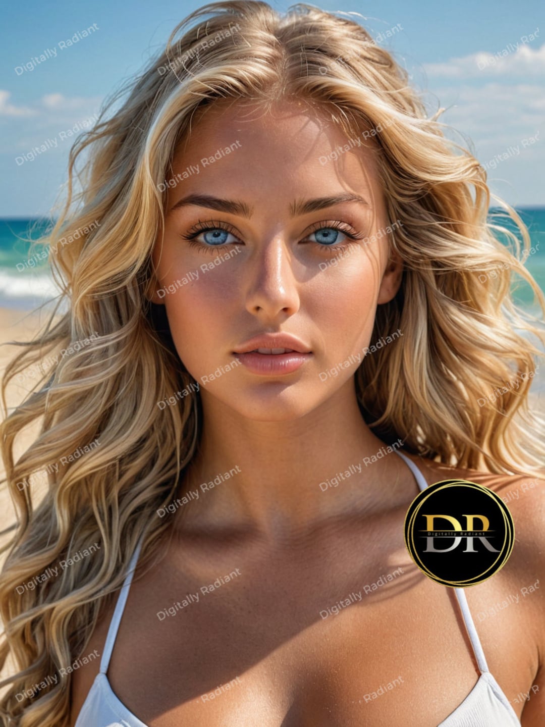 Blonde Bikini Model | Woman Headshot | Female Cover Model | Woman Portrait | Mockup | Beautiful ...