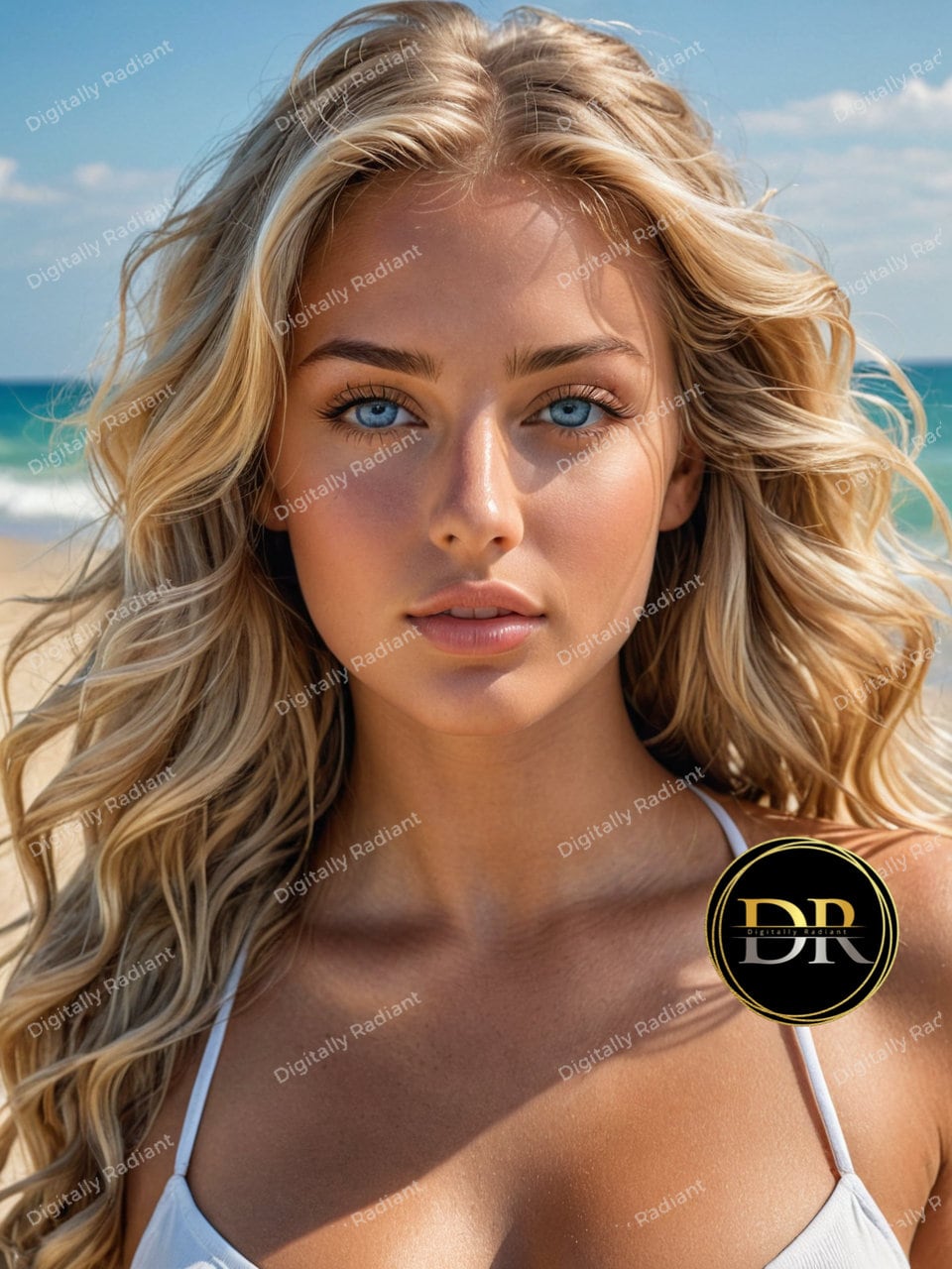 Blonde Bikini Model | Woman Headshot | Female Cover Model | Woman Portrait | Mockup | Beautiful ...