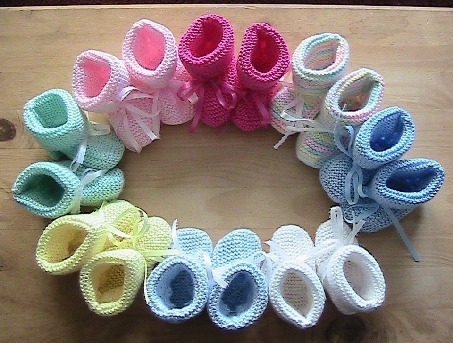 Knitted Baby Booties - Blue, Size 0-6 Mo - Etsy