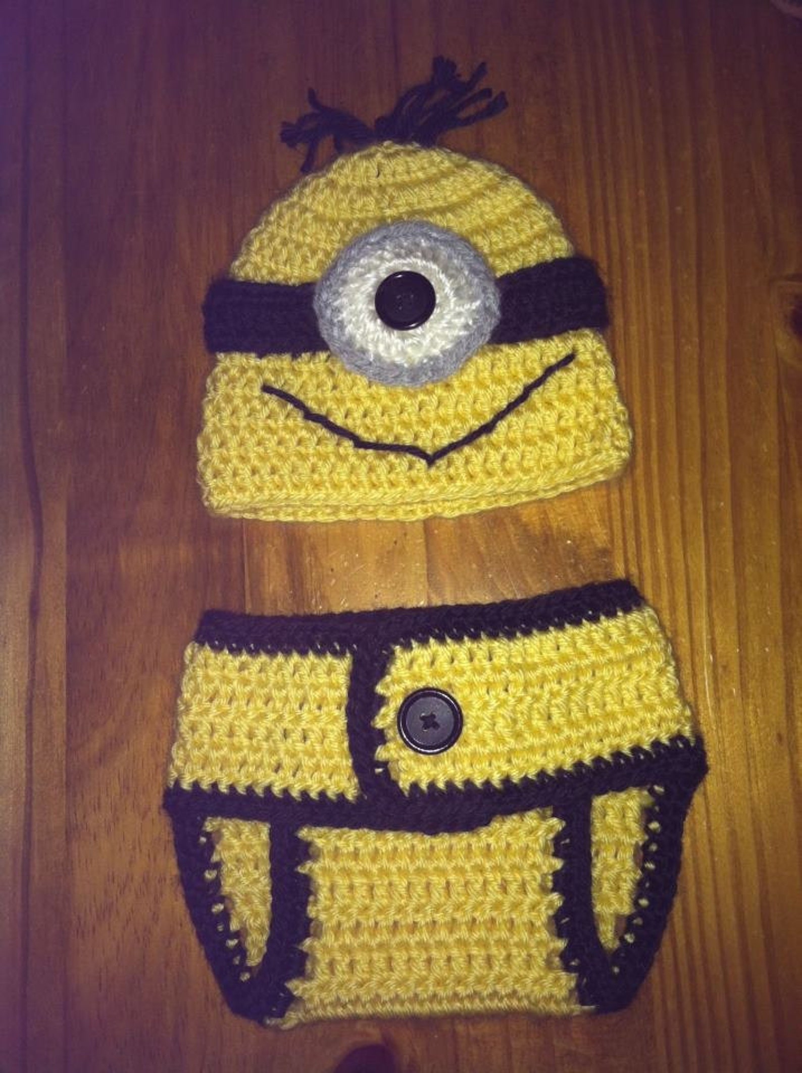 Crochet Newborn MINION Hat & Diaper Cover Set PHOTO PROP - Etsy