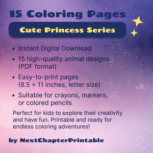 15 Cute Princess Coloring Pages | Printable PDF | Kids Coloring Pages ...