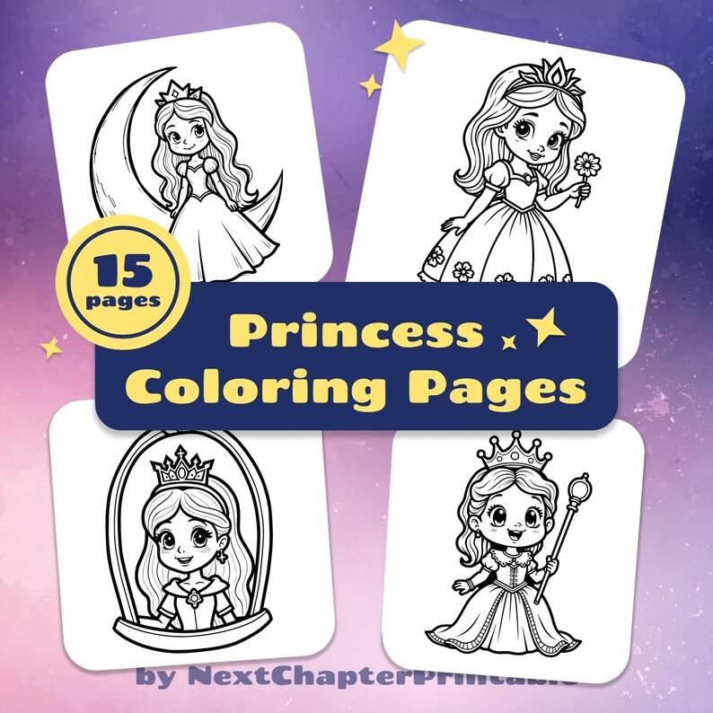 15 Cute Princess Coloring Pages | Printable PDF | Kids Coloring Pages ...