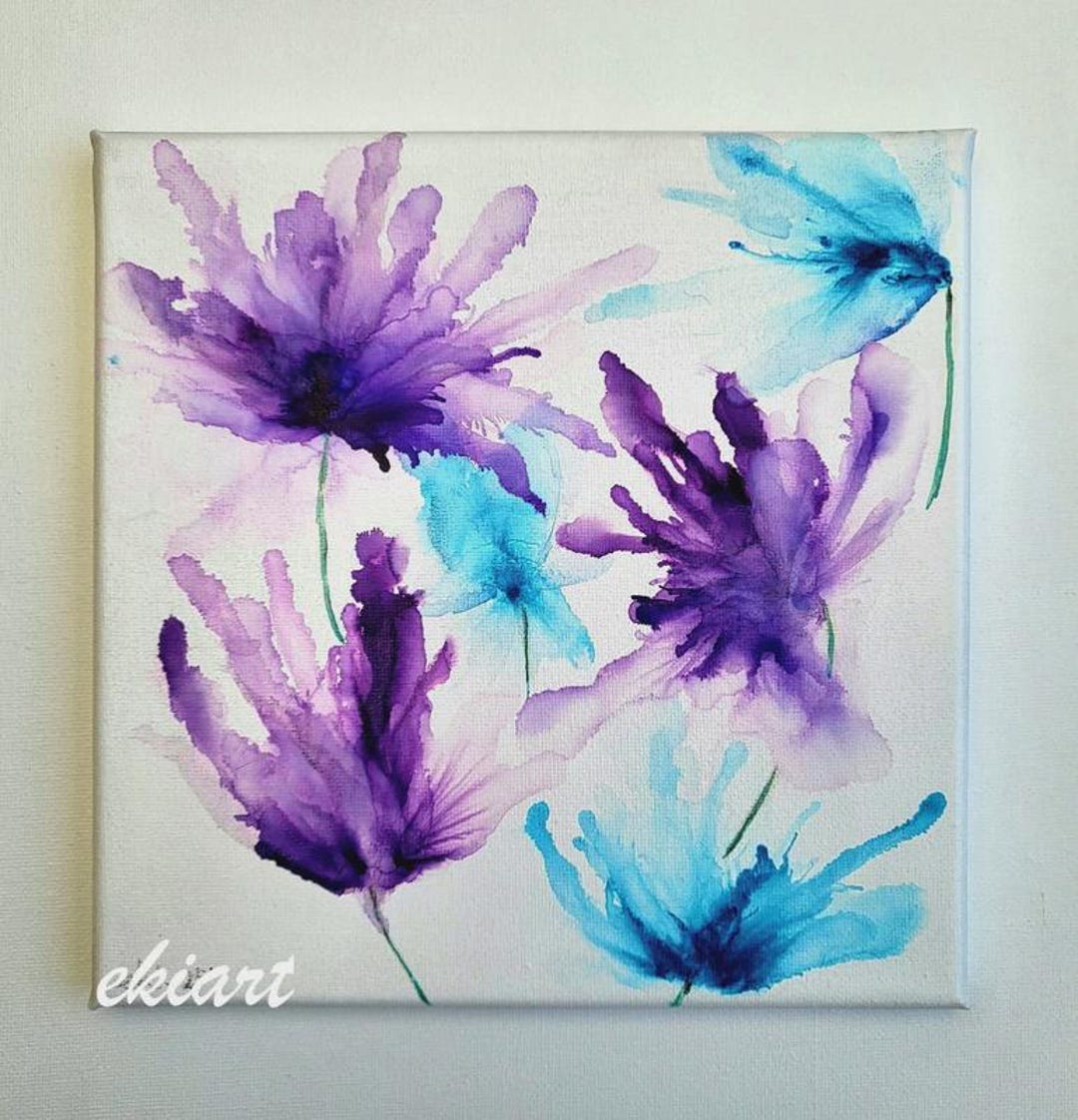 Handmade Alcohol Ink Floral Canvas – A Blooming Beauty - Etsy