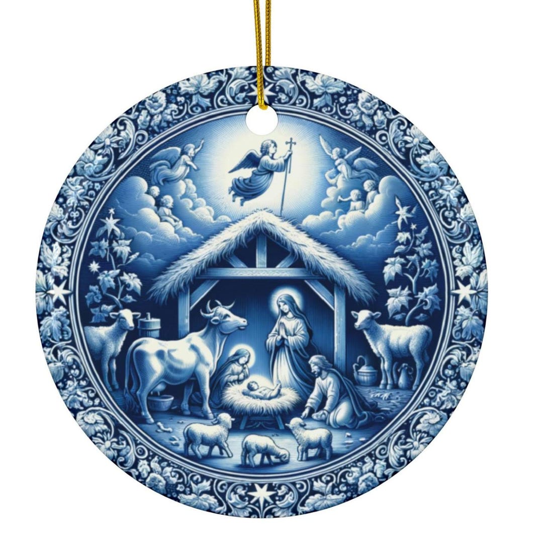 Delft Blue Nativity Ceramic Ornament, Gift Ornament - Etsy