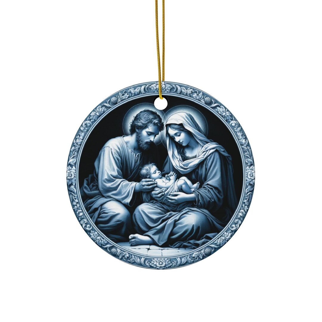 Blue Delft Nativity Ceramic Ornament, Holiday Tree Decor, Christmas ...