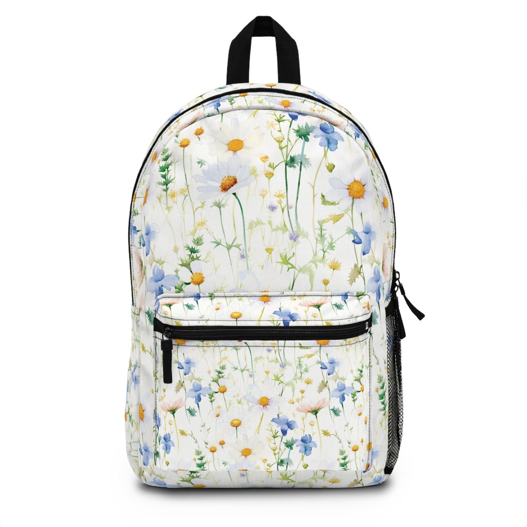 Daisies and Blue Backpack - Etsy
