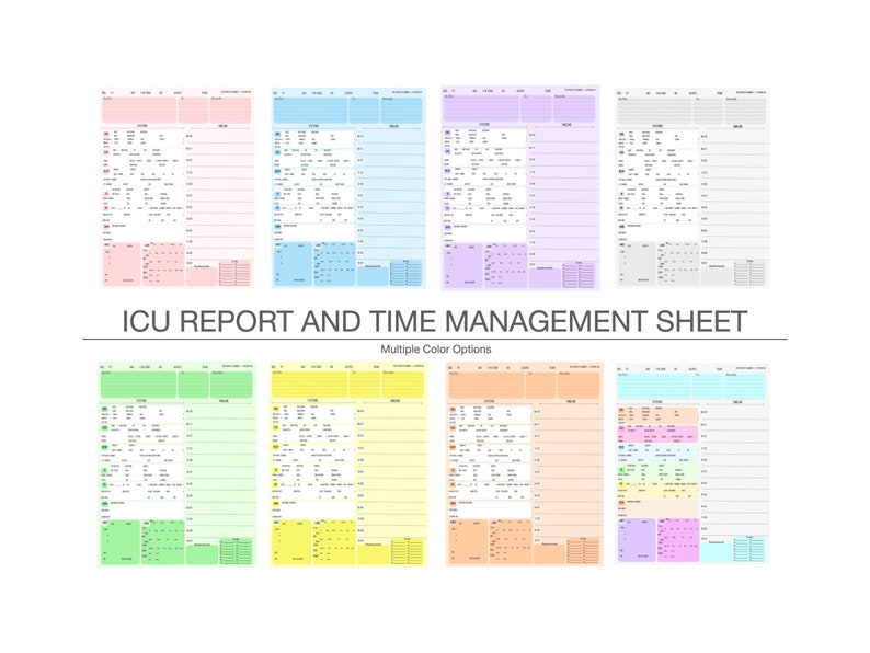 ICU Report Cheat Sheet, System-by-system With Time Management Planner ...